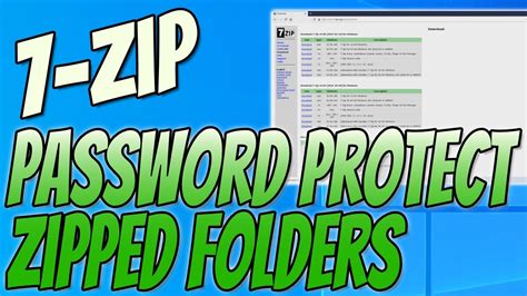 how to password protect a zipped folder using 7 zip windows 10 tutorial