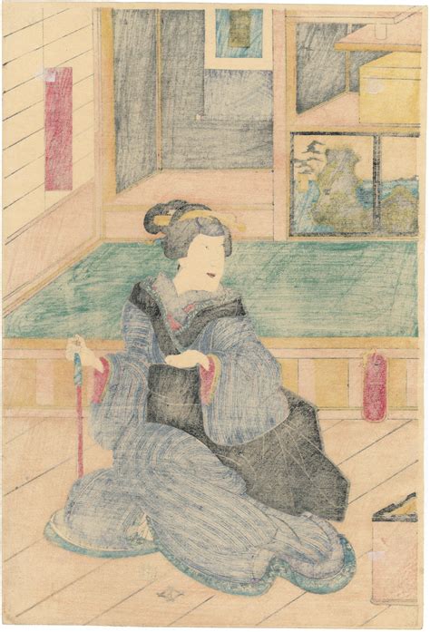 Kunisada Extortion Scene From The Kabuki Play Izayoi Seishin Egenolf