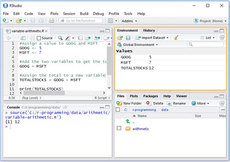 using variables in r finance train