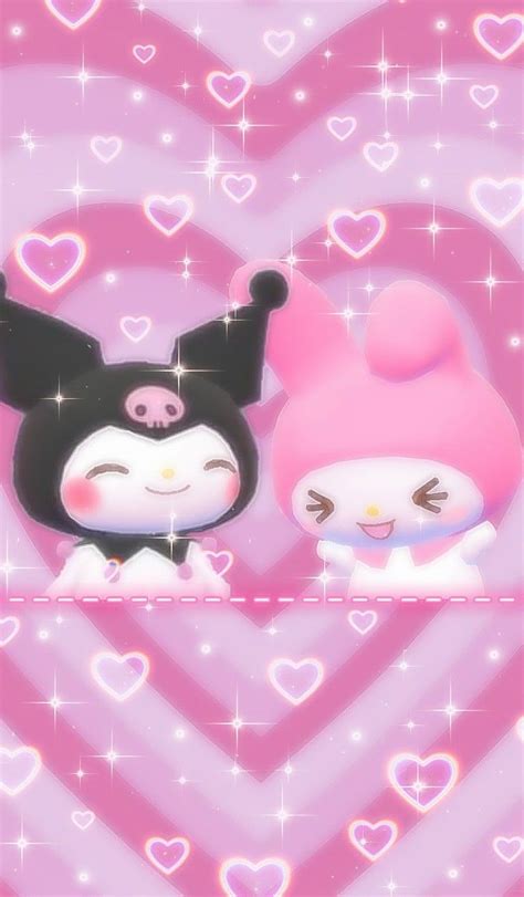 Kuromi And Melody Pink Kitty Wallpaper Hello Kitty Iphone Wallpaper