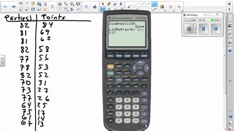 Droite De Régression Et Coefficient De Corrélation Avec La Ti 83 Youtube