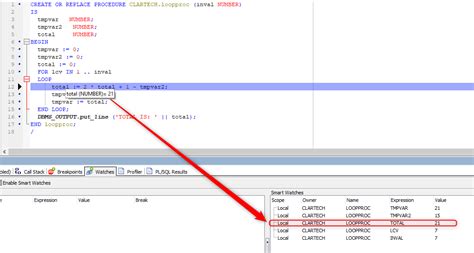 debugging pl sql code with toad for oracle