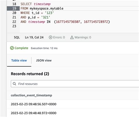 why does my query to aws keyspaces using the cassandra python driver