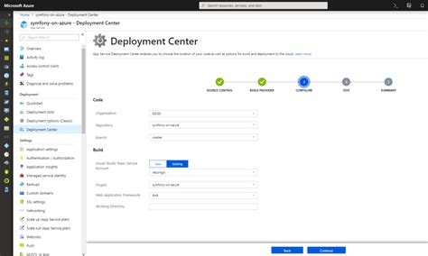 desplegar web app con symfony en azure app service windows