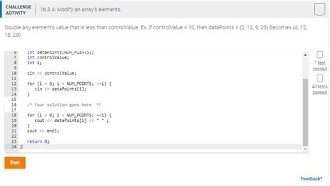 solved challenge activity 16 3 3 modify array elements