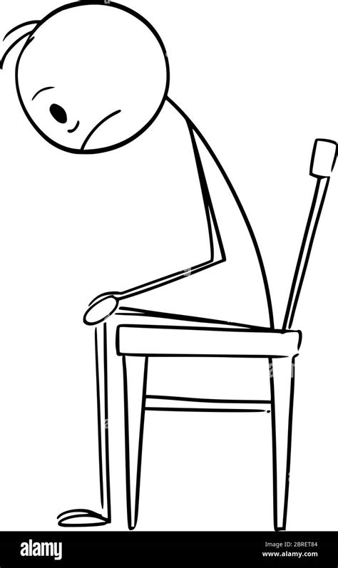 Vector Cartoon Stick Figure Drawing Conceptual Illustration Of