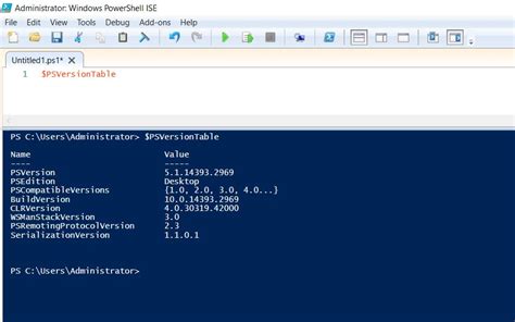 check powershell version in windows server with powershell command