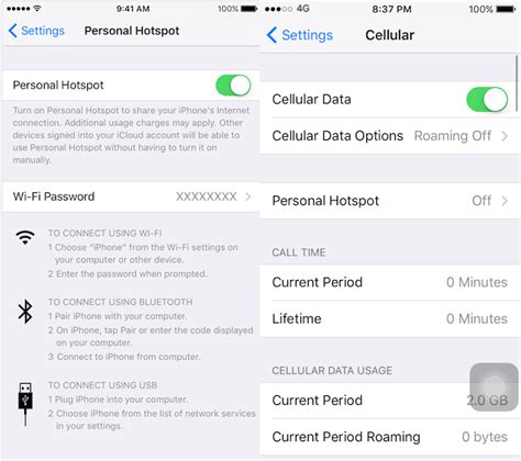 how to share internet connection with personal hotspot
