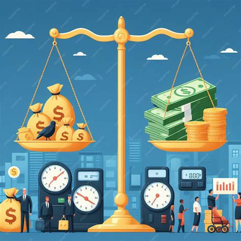 Premium Ai Image Scales Show Income Differences And Gap Between Rich