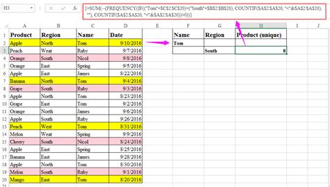 how to count unique values based on multiple criteria in excel