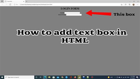 How To Add Text Box In Html Css Html Tutorial Youtube