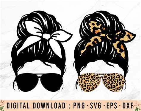 Mom Life Svg Leopard Mom Svg Messy Bun Mom Svg Leopard Etsy Canada