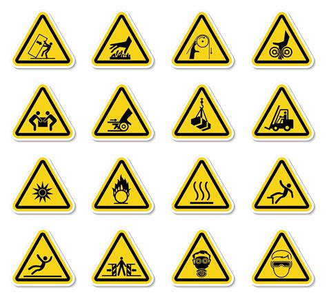 Advertencia Peligro Símbolos Etiquetas Signo 1186658 Vector En Vecteezy