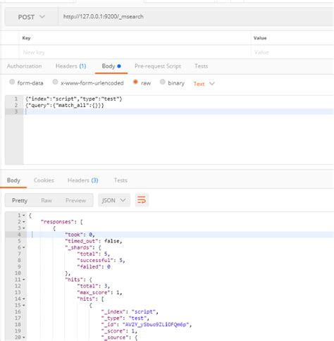 how to send elasticsearch multi search request in postman stack overflow
