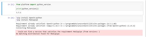 unable to install mediapipe on jupyter notebook [python