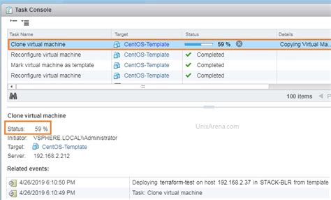 vmware vsphere build vm using terraform cent os rhel redhat linux