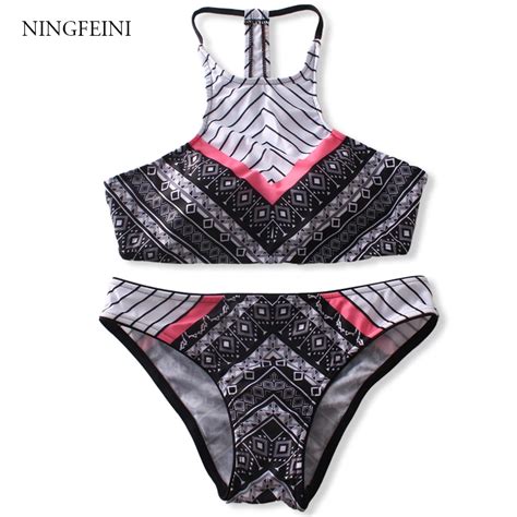 Buy Ningfeini Patchwork Women Sexy Two Piece Bikini