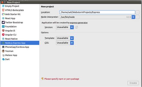 node js installing npm packages in webstorm 2017 1 3