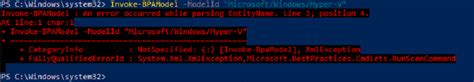 bpa scan failing for hyper v an error occurred while parsing