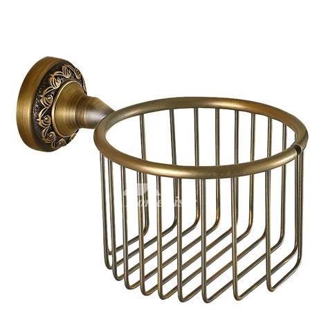 Mz Gold Antique Brushed Brass Wall Mounted Toilet Paper Holder