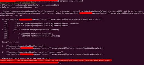 composer dump autoload fails after provider and aliases added to config