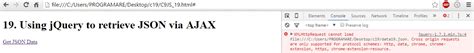 how to retrieve data from json file using jquery and ajax stack overflow