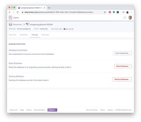 how to set up a free postgresql database on heroku dev