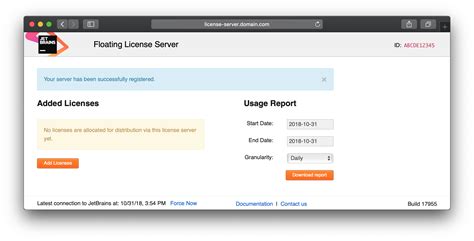 registration license server documentation
