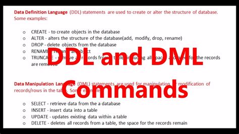 What Are Ddl And Dml Commands In Sql With Examples Images