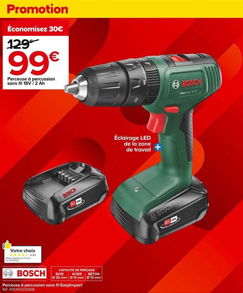 Promo Perceuse à Percussion Sans Fil Easy Impact 18 V 2 Ah Bosch Chez