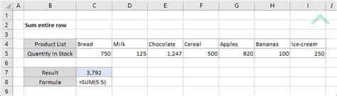 sum entire row excel vba