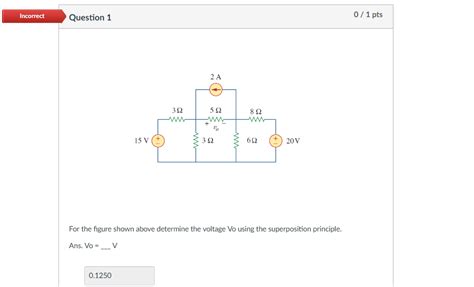 Solved For The Figure Shown Above Determine The Voltage Vo