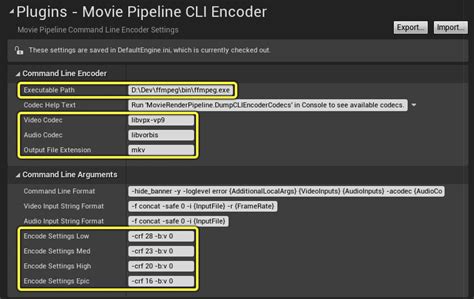 cinematic rendering export formats in unreal engine unreal engine 5 0