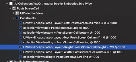 ios embedded collectionview inside collectionviewcell not pinning to