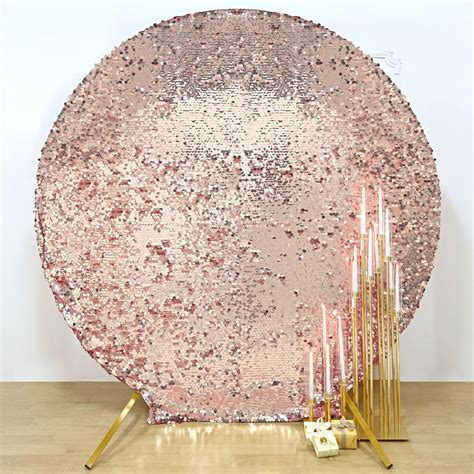 Efavormart 7 5ft Blush Rose Gold Big Payette Sparkle Sequin Round