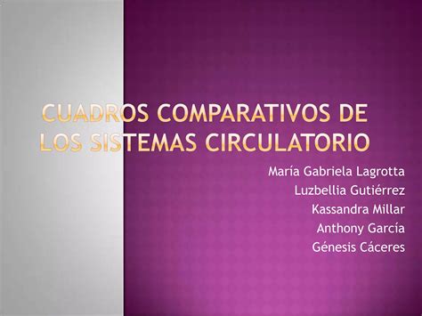 Cuadros Comparativos De Los Sistemas Circulatorio Ppt