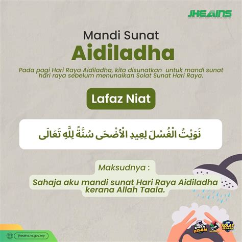 Mandi Sunat Hari Raya Aidiladha Niat And Panduan Ringkas