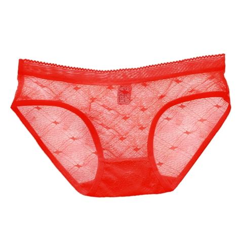 Zhuashum Womens Panties Sheer Lace See Through Mesh Cotton Crotch