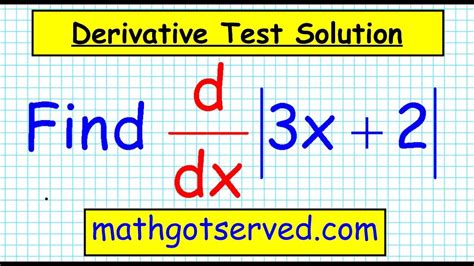 Unit 3 Test Corrections 7 Derivative Of Absolute Value Functions Youtube
