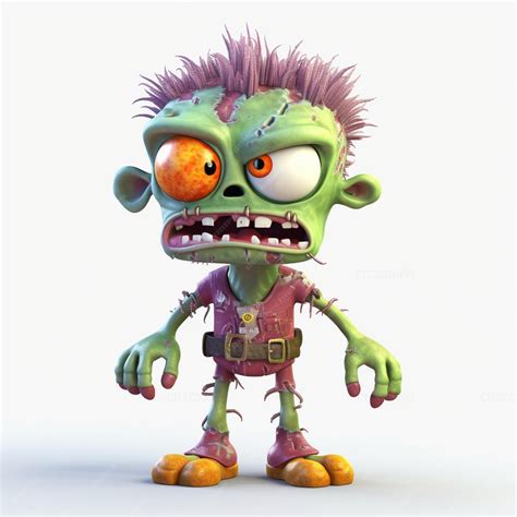 Personnages 3d De Dessin Animé De Zombies Mignons Photo Premium