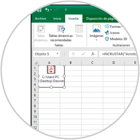 insert pdf in excel 2019 and excel 2016 image or link