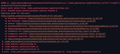 tailwind and parcel cannot get rid of postcss plugin postcss purgecss