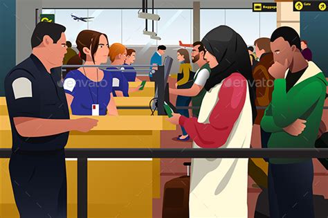 Immigration Cartoon Graphics Designs And Templates