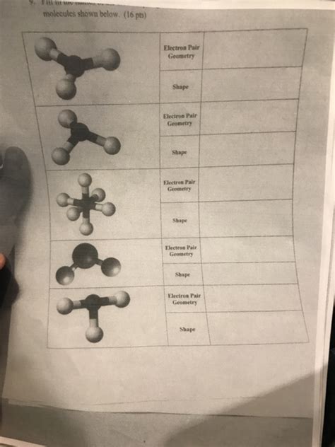 Solved Molecules Shown Below 16 Pts Electron Pair