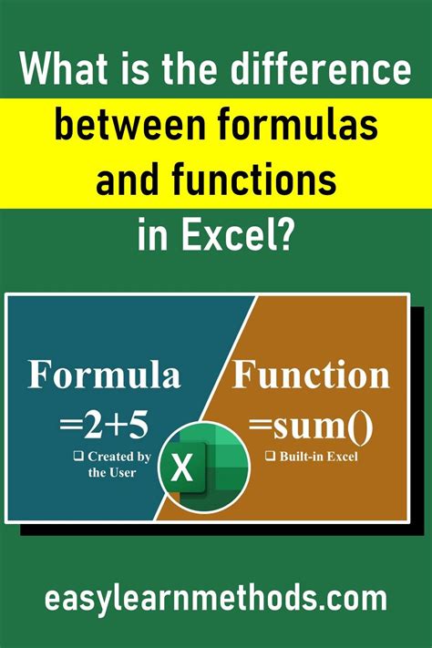What Is The Difference Between Formulas And Functions In Excel Excel