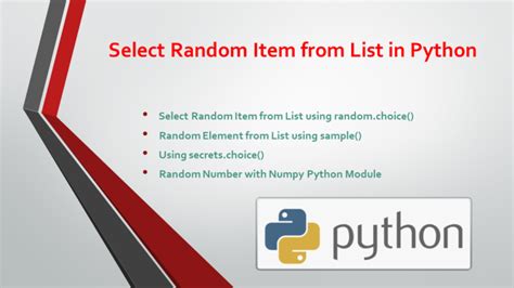 select random item from list in python spark by {examples}