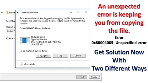 error 0x80004005 unspecified error get easy solution now youtube