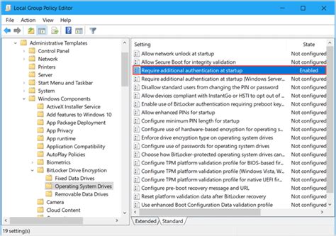 drive encryption allow bitlocker without a compatible tpm windows 10