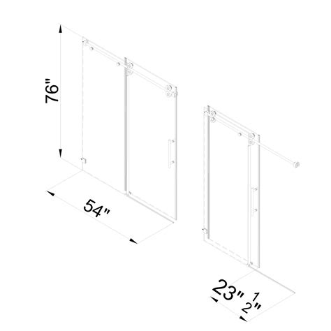 60 In W X 66 In H Frameless Sliding Standard Bathtub Door Tempered Gl