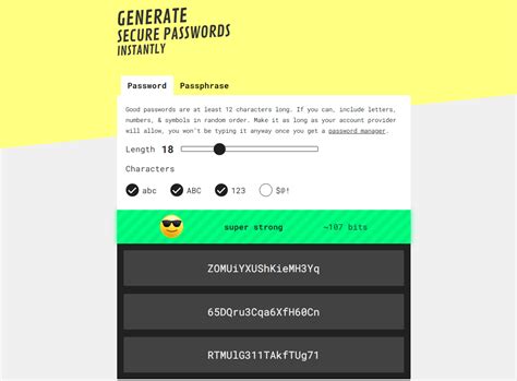 a secure password passphrase generator with react